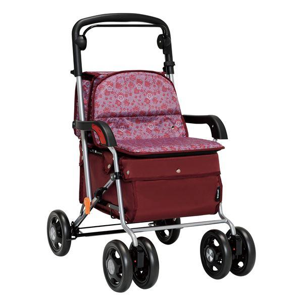 【商品名】 シルバーカー/手押し車 【スタンダードタイプ】 幅広座面 幸和製作所 『カウートII』 花柄 〔介護用品 福祉用品〕 【ジャンル・特徴】 ゆったり座れるお出かけ好きの強い味方！ショッピングカート [ SIST04 ]