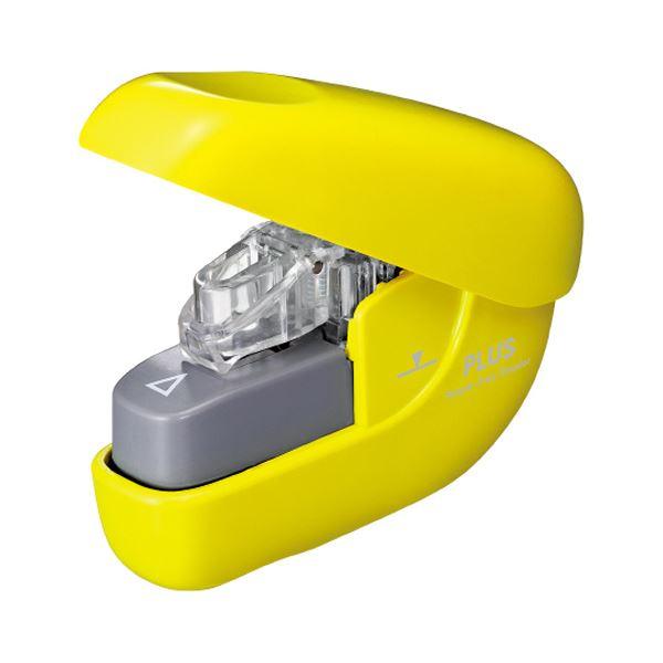 【商品名】 （まとめ） プラス 針なしホッチキスペーパークリンチ 6枚とじ イエロー SL-106NB 1個 【×10セット】 【ジャンル・特徴】 【針なし】軽い力で6枚とじはそのまま!コンパクトで握りやすい形状。 [ SL-106NBイエ...