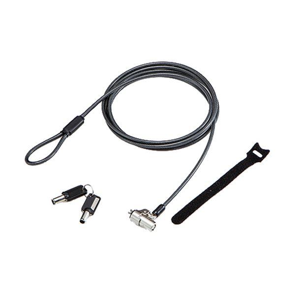 【商品名】 エレコム セキュリティワイヤーロックスタンダード シリンダー錠/NobleWedge(3.2×4.5)互換 ESL-703 1個 【ジャンル・特徴】 薄型ノートパソコン・液晶モニタ・タブレットに適したセキュリティワイヤーロック。...