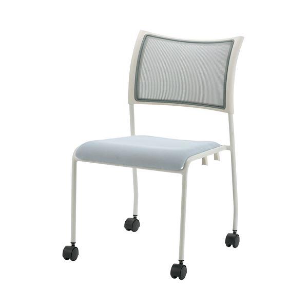 【商品名】 ジョインテックス 会議イス GKM-50 ホワイト 肘無キャスタ付