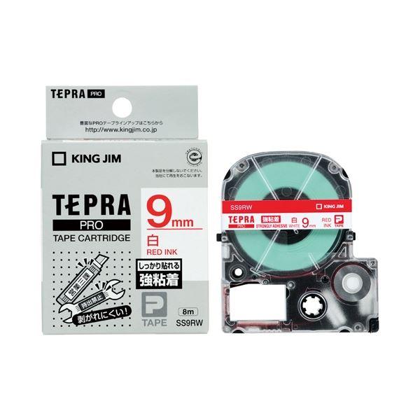 【商品名】 (まとめ）キングジム テプラPROテープ強粘着 白／赤文字 SS9RW【×5セット】
