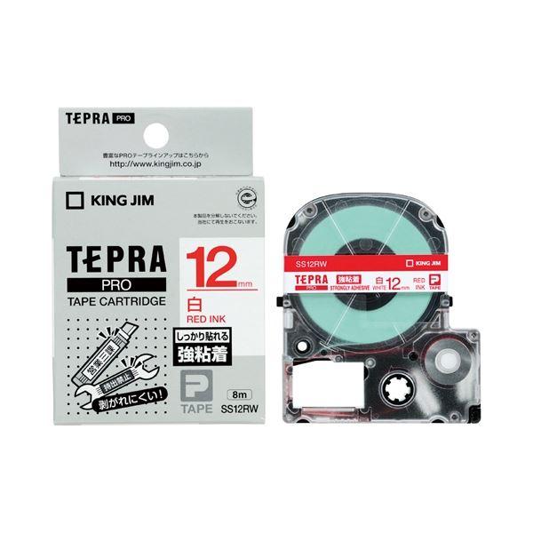 【商品名】 (まとめ）キングジム テプラPROテープ強粘着 白／赤文字 SS12RW【×5セット】