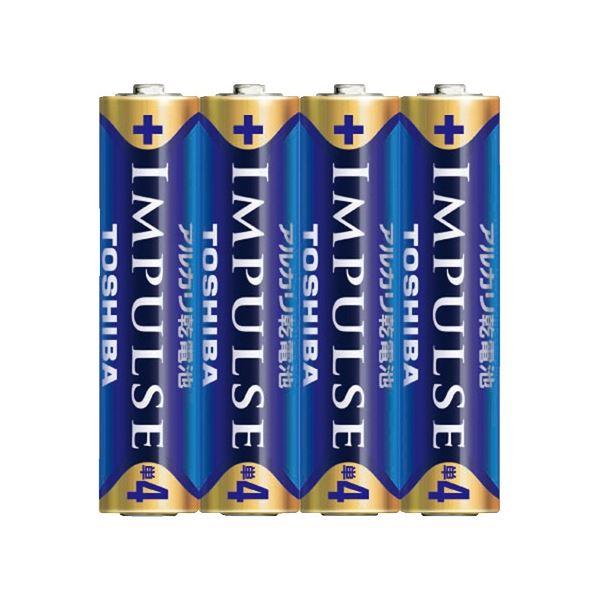 【商品名】 (まとめ）東芝 インパルス アルカリ乾電池 単4 4個パック【×10セット】