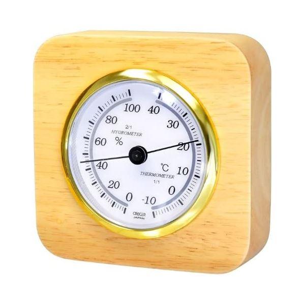 【商品名】 クレセル 日本製 天然木 温湿度計 卓上用  ナチュラル CR-620  [ CR-620 ]