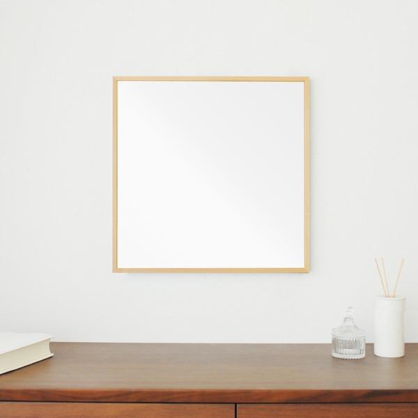 【商品名】 【2個セット】細枠正方形ウォールミラー幅42cm (ナチュラル) 天然木 鏡 スリム 高級感 木製 飛散防止加工 壁掛け オシャレ 北欧風 玄関 トイレ 洗面 日本製 完成品 NK-9 【ジャンル・特徴】 シンプル おしゃれ 飛...