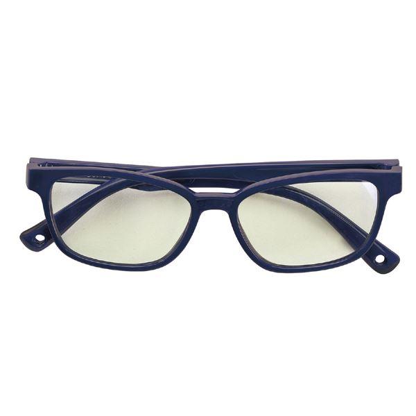 【商品名】 （まとめ） ブルーライトカットメガネ 子供用 ネイビー 【×5セット】