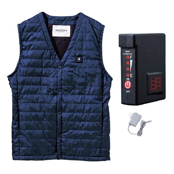 【商品名】 村上被服 1077 インナーヒートベスト ネイビー XL バッテリーセット（服：1077 + バッテリー：V1333）  [ 1077 ]