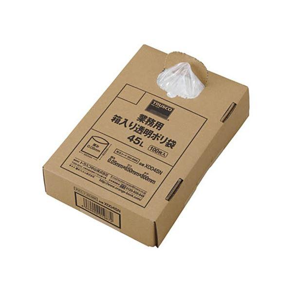 【商品名】 TRUSCO 業務用 箱入透明ポリ袋 45L X0045N 1箱(100枚) 【ジャンル・特徴】 部品などの保管、管理。 [ X0045N ]