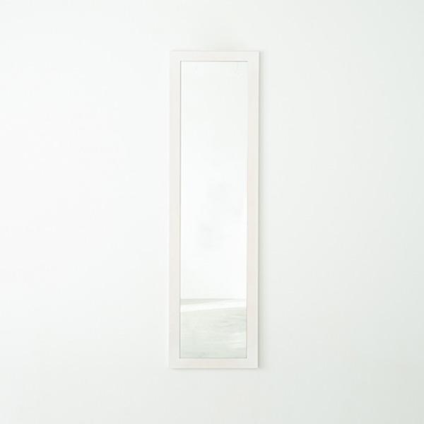 【商品名】 幅広枠ウォールミラー(38×130)(ホワイト/白) 天然木 姿見鏡 スリム 高級感 木製 飛散防止加工 壁掛け 北欧風 ヴィンテージ 韓国インテリア 玄関 トイレ 洗面 日本製 完成品 NK-35 【ジャンル・特徴】 ウォール...