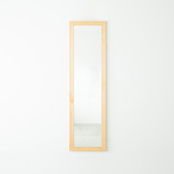 【商品名】 幅広枠ウォールミラー(38×130)(ナチュラル) 天然木 姿見鏡 スリム 高級感 木製 飛散防止加工 壁掛け 北欧風 ヴィンテージ 韓国インテリア 玄関 トイレ 洗面 日本製 完成品 NK-35 【ジャンル・特徴】 ウォールミ...