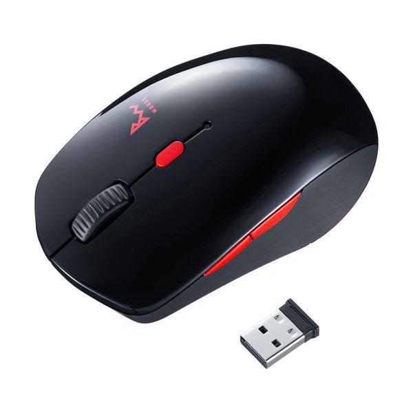 【商品名】 サンワサプライ 静音ワイヤレスブルーLEDコンボマウス ブラック×レッド MA-WBTBL193BKR 1個  [ MA-WBTBL193BKR ]