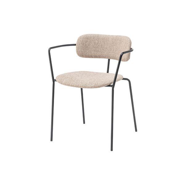 【商品名】 (まとめ) アームチェア ベージュ スタッキング可 組立品 【×2セット】