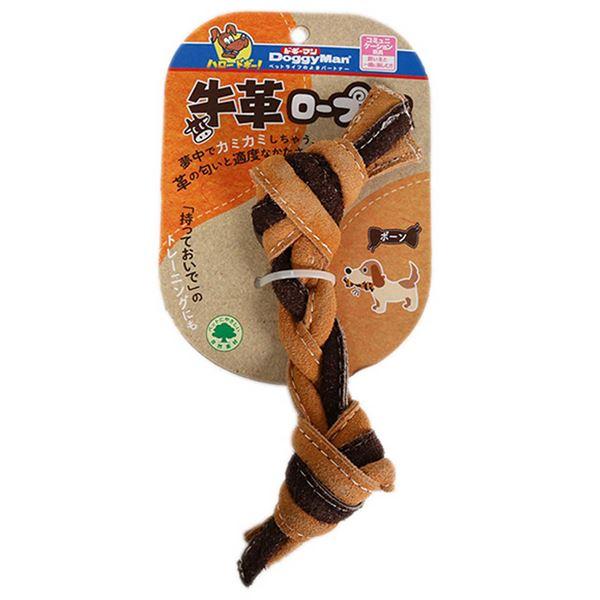 【商品名】 （まとめ）牛革ロープトイ ボーン【×5セット】 (犬用玩具) 【ジャンル・特徴】 愛犬を魅了する天然素材のレザー玩具！