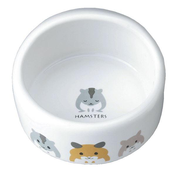 【商品名】 （まとめ）ハムちゃんのフード付食器【×5セット】 (小動物用品/食器・給水器) 【ジャンル・特徴】 こぼれにくいフード付の陶器製食器 [ ES-17 ]
