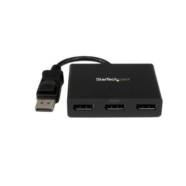 【商品名】 StarTech.com MSTハブ マルチモニタースピリッタ 4K対応 ディスプレイポート（オス）-（メス）×3口 Windows用ブラック MSTDP123DP 1個