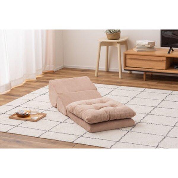 【商品名】 TV枕座布団付M 約W40×D48-96×H27-31×SH5/14cm ベージュ  完成品  [ FCC-120BE ]