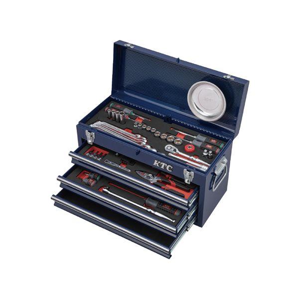 【商品名】 KTC 京都機械工具 66点組 9.5SQ 自動車・二輪整備用 スタンダードセット ツールチェスト ネイビー 2025SKセール SK36626XNVA 【ジャンル・特徴】 KTC 京都機械工具 自動車 二輪 整備 工具 ツール...
