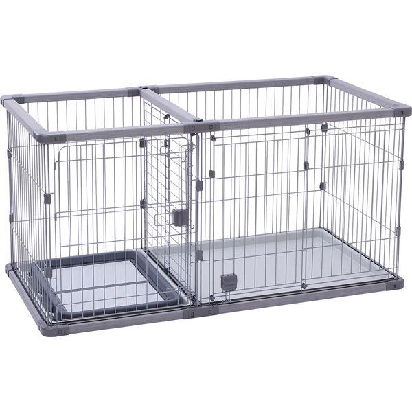 【商品名】 ペティオ 犬用 トイレのしつけが出来る ドッグルームサークルPlus グレー ワイド ペット住関連用品 【ジャンル・特徴】 工具不要で組み立て・組み直しが簡単 [ W27672 ]