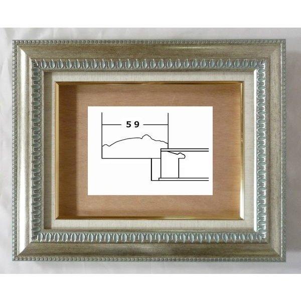 サイズ：絵寸 約727X530mm用 額縁外寸 約877X680X50mm仕様：本体 アクリル 吊金具 紐 ケース付色：シルバー 銀別注可 受注生産品