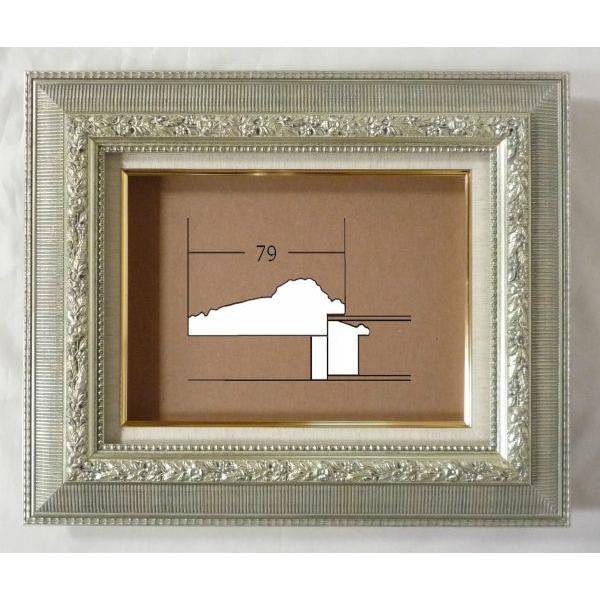 サイズ：SM絵寸 約227X158mm用 額縁外寸 約411X342X55mm(65mm) S0号(絵寸180X180mm用)仕様：本体 アクリル 吊金具 紐 ケース付色：シルバー 銀別注可 受注生産品