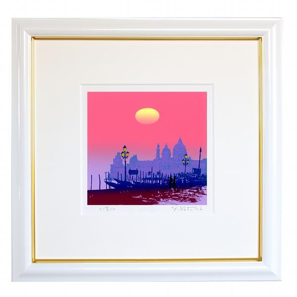 幸せのイメージシルクスクリーン版画のみの販売価格です。弊社で額装して納品の場合、マット、額縁をオプションで追加してください。サイズ 30角　マット外寸 299×299mm　絵寸法 150×150mm仕様 ・シルクスクリーン版画商品説明・吉岡...