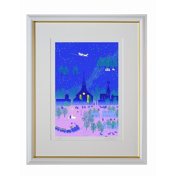 夢・希望のイメージシルクスクリーン版画のみの販売価格です。弊社で額装して納品の場合、マット、額縁をオプションで追加してください。サイズ 大衣　マット外寸 507×392mm　絵寸法 327×214mm仕様 ・シルクスクリーン版画商品説明・吉...