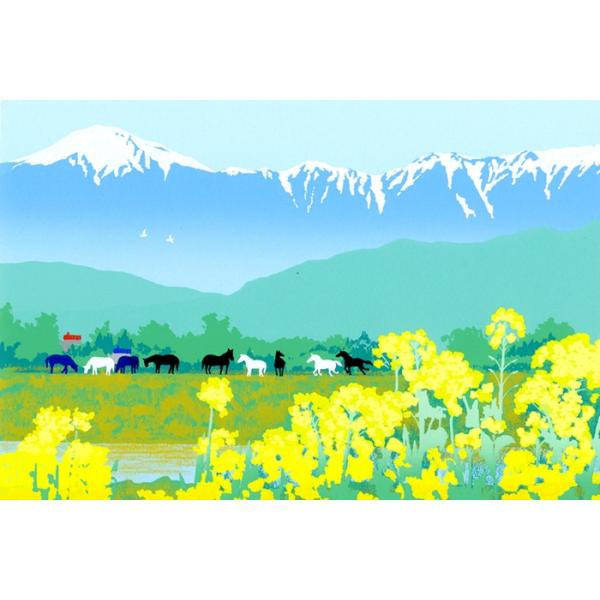 サイズ・インチ　シート寸法：253×202mm　絵寸法：155×105mm仕様 ・ジーグレー版画商品説明 ・吉岡浩太郎版画について　色の美しさ、絵の内容のわかりやすさ、夢のある楽しさなど、絵画を通じて毎日の生活に潤いを感じて頂けますように制...