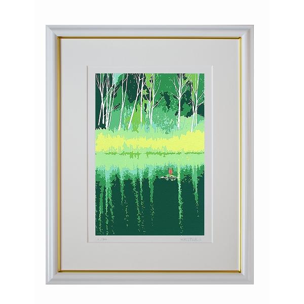 自然なイメージシルクスクリーン版画のみの販売価格です。弊社で額装して納品の場合、マット、額縁をオプションで追加してください。サイズ 大衣　マット外寸 507×392mm　絵寸法 327×214mm仕様 ・シルクスクリーン版画商品説明・吉岡浩...