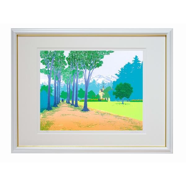 自然なイメージシルクスクリーン版画のみの販売価格です。弊社で額装して納品の場合、マット、額縁をオプションで追加してください。サイズ 三三　マット外寸 604×453mm　絵寸法 409×318mm仕様 ・シルクスクリーン版画商品説明・吉岡浩...