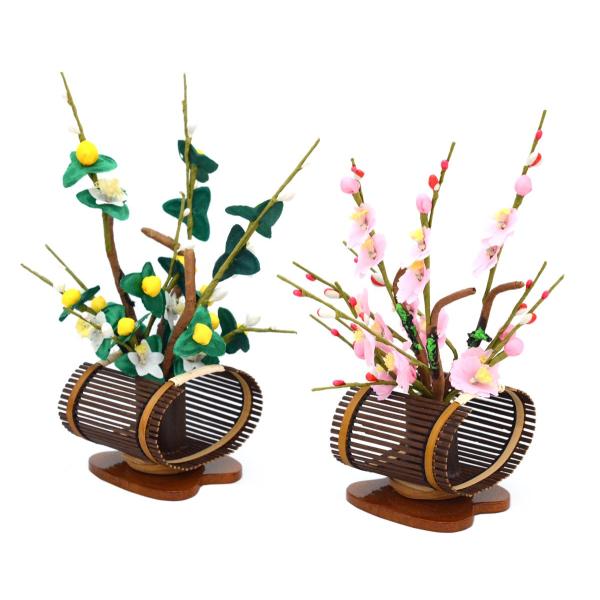 お雛様用の桜橘の花飾りです。（小）東籬・有職雛・三五サイズ向け高さ18cm・台座幅6cm×奥行6cm