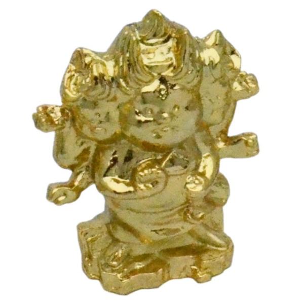 台所の神様：三宝荒神（さんぼうこうじん）アンチモニー製・純金メッキ幅3.3cm×奥行1.7cm×高さ4.2cm火伏せ、家内安全、商売繁盛、家計安泰など。同じ火の神様の烏枢沙摩明王とは異なり、日本古来の神様といわれています。昔から火と竈（かま...