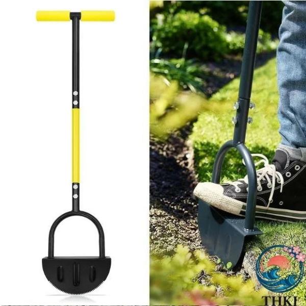 芝生カッター 芝生手入具 ターフカッター ステップ付き 全長108.5cm 芝刈りシャベル 芝刈り機 雑草除去 エッジャー芝生ツール 園芸 便利