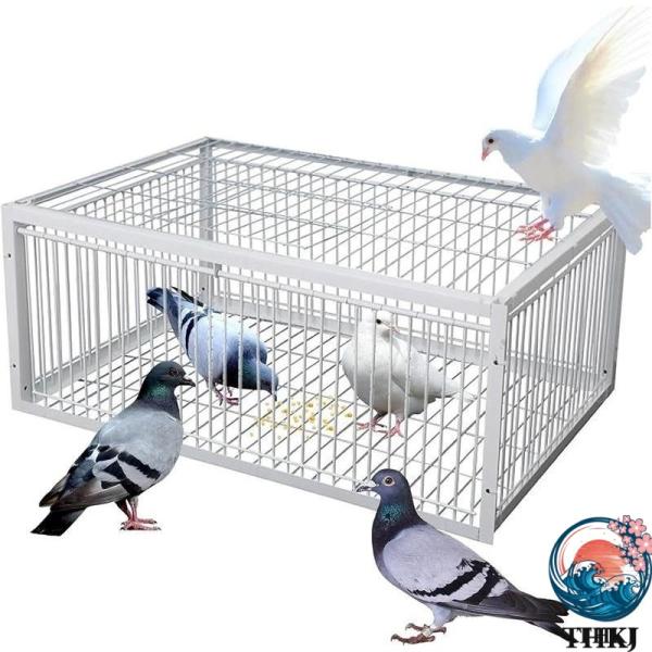 【4面ドア設計】4つの入口がある鳩かごは、さまざまな方向から鳥が入りやすくなっています。これにより、鳩かごの成功率が大幅に向上します。鳥かごトラップは、動物が一人で出入りできないようにするために、一方通行の入り口人道的な方法を採用しています...