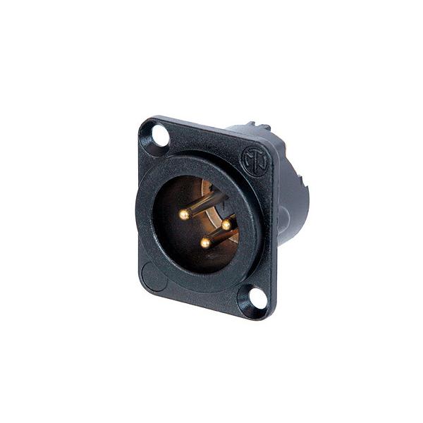 ノイトリック NC3MD-LX-BXLRタイプオス型3ピンレセプタクルコネクター　DLXシリーズ　ブラック・3ピン・オス・コンタクト：金メッキ・ハウジング：黒クロームメッキフルメタルハウジングを使用した高信頼性レセプタクルコネクター「ＤＬシ...