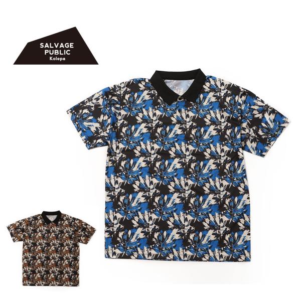品番：svks4021品名：サルベージパブリックコレパ メッシュポロ半袖カラー：ブラウン / ブルー素材：ポリエステル100％襟部分：ポリエステル97％、ポリウレタン3％サイズ：M/Lの順に記載着丈：73/76(cm)肩幅：47/50(cm...