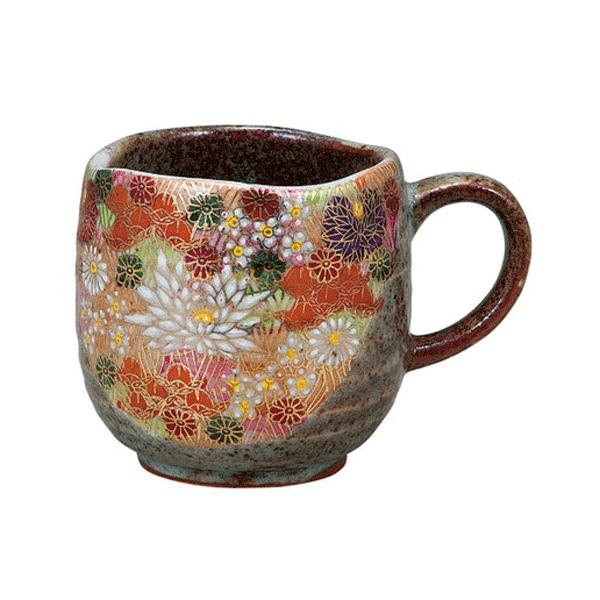 九谷焼のマグカップでゆっくりした時間を楽しみましょう。≪九谷焼の特徴≫　九谷焼は、「呉須（ごす）」とよばれる藍青色で線描きし、「五彩」とよばれる、赤・黄・緑・紫・紺青の5色での絵の具を厚く盛り上げて塗る彩法です。絵柄は山水、花鳥、など絵画的...