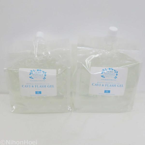 訳あり ◆ 未使用 モアナチュリー キャビ＆フラッシュジェル 3L 2袋セット ◆ 在庫3 業務用 トリートメントジェル ソフト ◆ 美容機器 エステ◆キャビテーション、超音波、光脱毛、EMS、脂肪冷却マシンの施術に使える業務用多様ジェル。...
