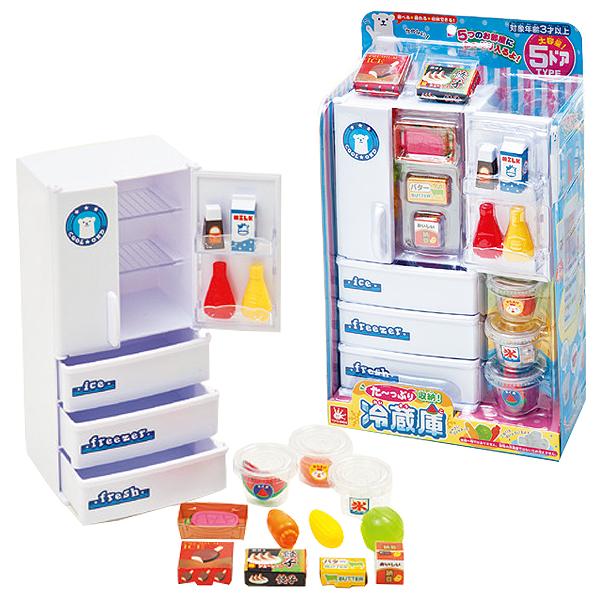 本物みたいに冷蔵庫の中にいろんな小物を収納しちゃおう！大容量５ドアタイプ！ミニ冷蔵庫でままごと遊び！発売日：パッケージサイズ：182×300×110mm使用電池：不要対象年齢：3才以上メーカー：オンダ種類：おもちゃ 玩具