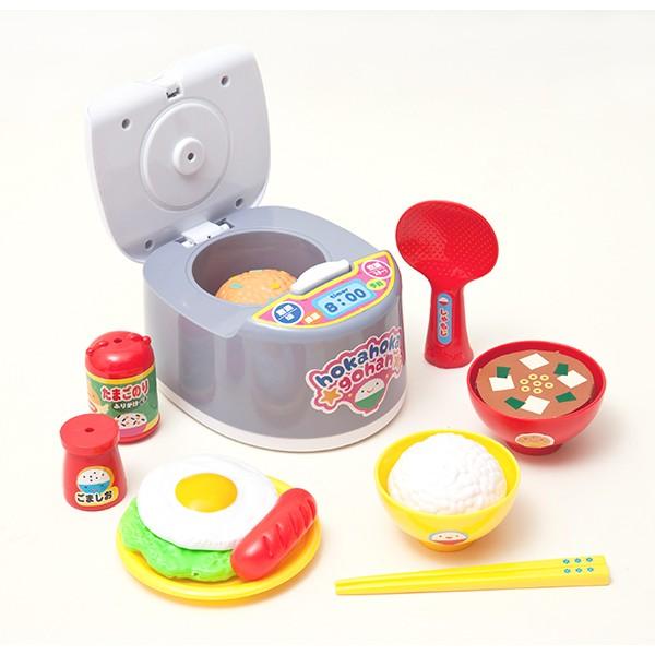 ごはんをよそって楽しくおままごと！炊飯器からごはんをよそおう！ふりかけのまねっこもできちゃう！洋風メニュー、和食メニュー、アレンジメニュー、今日はどんなメニューにする？発売日：パッケージサイズ：220×230×135mm使用電池：不要対象年...