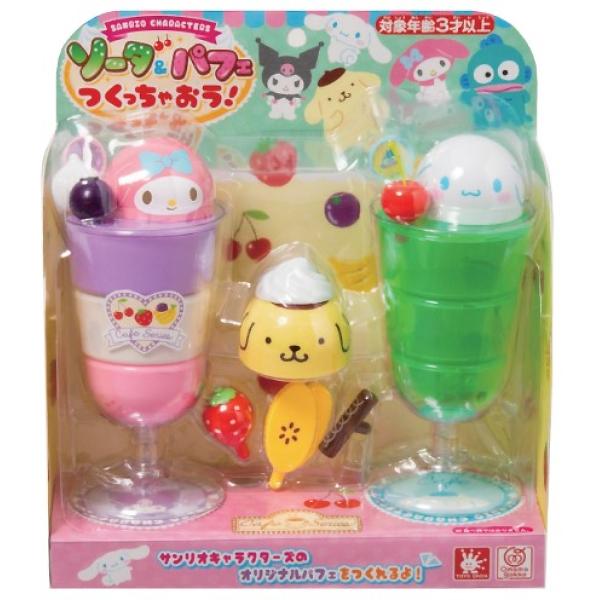 Sanrio characters ソーダ＆パフェ作っちゃおう！アイスやパーツを組み立ててオリジナルのパフェやソーダを作っちゃおう！！かわいいサンリオキャラクターがおままごとセットに登場しました。ポムポムプリンやマイメロ、シナモンロールで作...