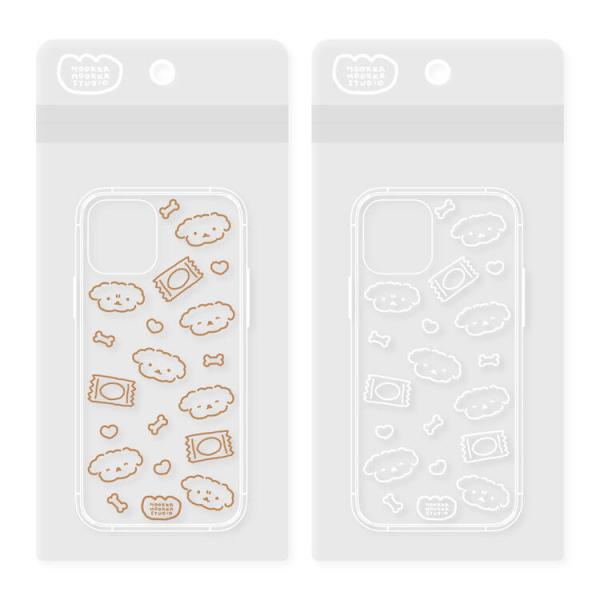 韓国の人気雑貨ブランド、HOOKKA HOOKKA STUDIO（ふかふかスタジオ）の子犬のパターン柄がかわいいiPhone caseです