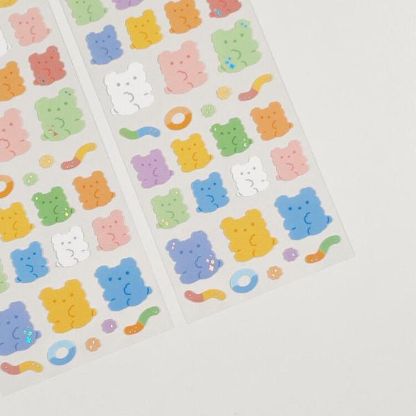 韓国の人気雑貨ブランド、HOOKKA HOOKKA STUDIO（ふかふかスタジオ）のシールです。カラフルなmuuたちがかわいいデザインです。SIZE：50×150(mm)