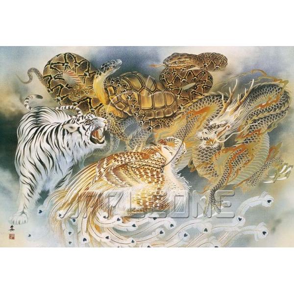 商品名：吉祥四神図サイズ：25.5×37.5cm品　番：APP-30-002ピース数：30メーカー：アップルワン補　足：【子供用パズル】【板パズル】【日本画・吉祥柄】【小妻要】【-108】【縁起画】【色：イエロー】【色：ホワイト】