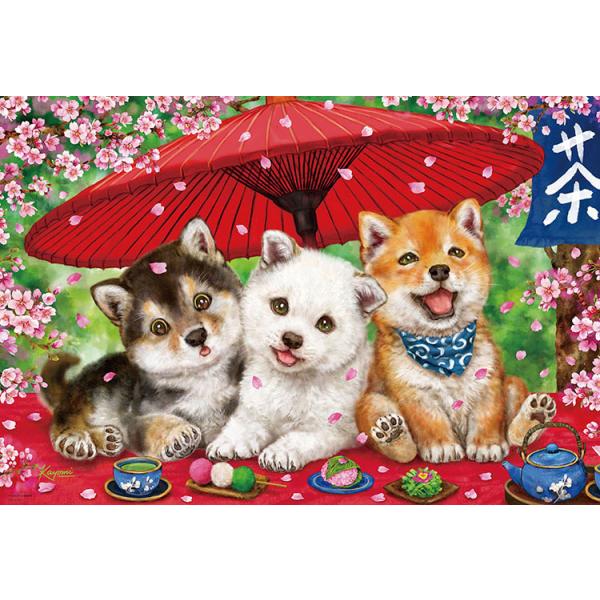 【発売日：2024年12月13日】商品名：花よりだんごサイズ：49×72cm品　番：BEV-1000-078ピース数：1000メーカー：ビバリー補　足：【ジグソーパズル】【イラスト】【原井加代美】【202412】【1000-2000】【犬】...