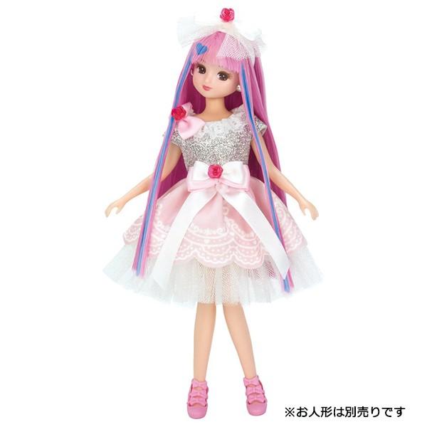 リカちゃん ジュエルアップ ドレスセット ガーリーローズジュエルアップのドレスセット。【同梱内容】ドレス×1、ヘアアクセサリー×1、クツ×1※人形は別売りです。●メーカー：タカラトミー●対象年齢：3才以上●パッケージサイズ：約14.5×25...