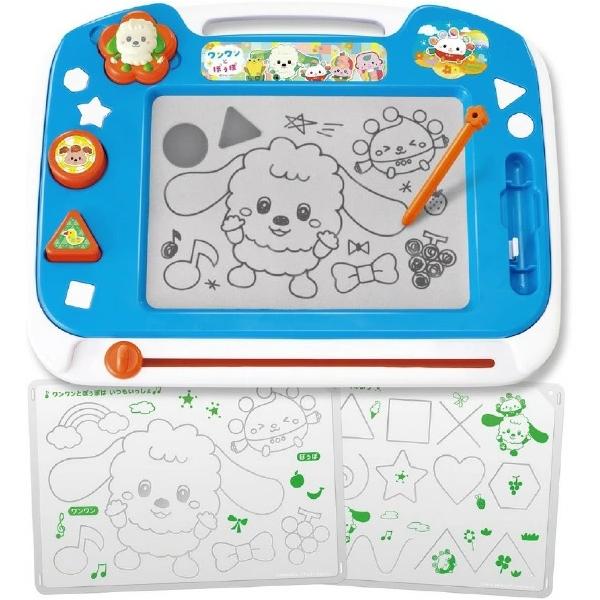 【初売りセール限定】ワンワンとぽぅぽ NEW! のびのびおえかきボード●何度も描いたり消したり! マイクロカプセル方式でくっきり描けるおえかきボード。●手やお部屋を汚さずにおえかきを楽しめます。●小さなお子さまでも簡単にワンワンの顔スタンプ...