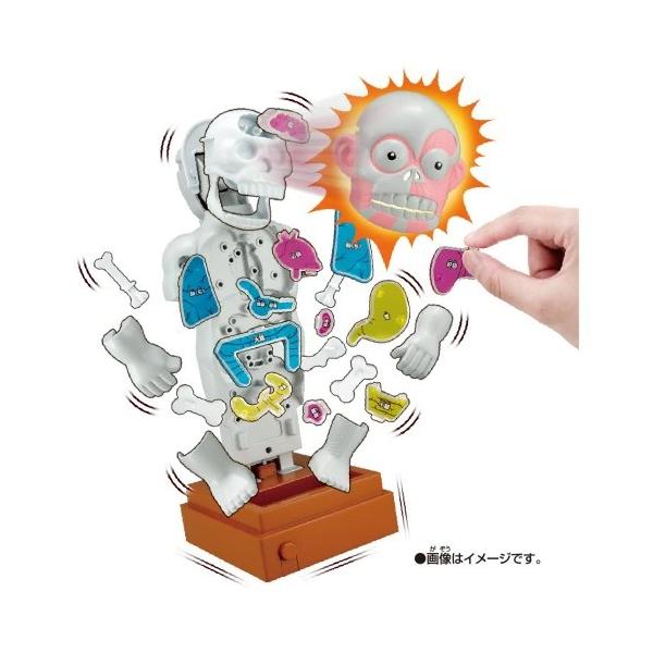スーパークラッシュ人体模型パーツを入れていき、失敗したら人体模型が暴れだす！！【あそびかた】1， 順番にカードを引きます。2， 引いたカードに従い、そ〜っとパーツを入れます。3， 失敗すると... 人体模型が暴れ出してパーツがガッシャ〜ン！...