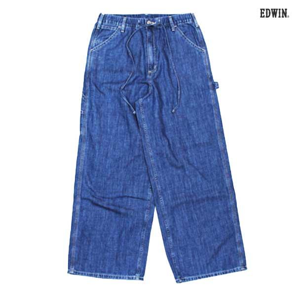 EDWIN　エドウイン　EDWIN LADIES デニム イージーペインターパンツ　カラー：中色ブルー(93)　レディース(大人)　 ELE02-93