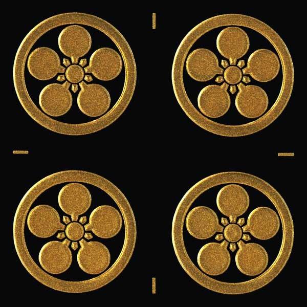 ■日本製■柄サイズ　W2.4cm×H2.4cm柄のみが残るタイプのステッカーです。貼り付けかんたん、他に類を見ない質感と輝き、抜群の耐久性と粘着力！ご要望の多かった小さめのサイズが登場しました！彩蒔絵　蒔絵　蒔絵ステッカー　蒔絵シール　シー...