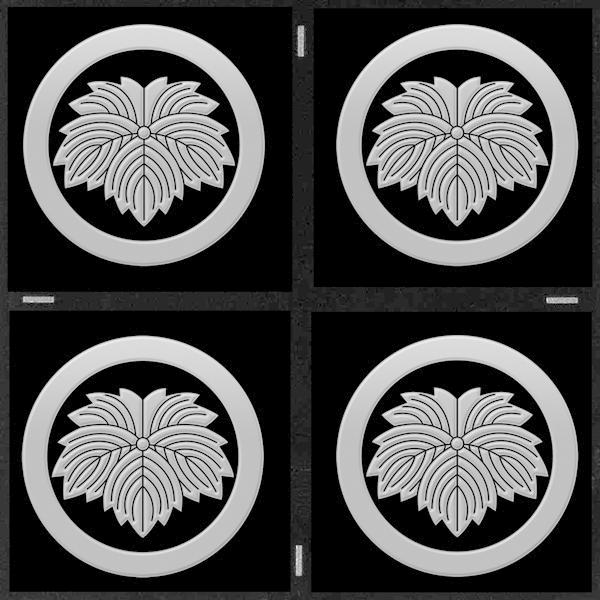 ■日本製■柄サイズ　W2.4cm×H2.4cm家紋の柄のみが残るタイプのステッカーです。貼り付けかんたん、他に類を見ない質感と輝き、抜群の耐久性と粘着力！ご要望の多かった小さめのサイズが登場しました！蔦 日本十大紋の一つ。 蝶や方喰と並んで...